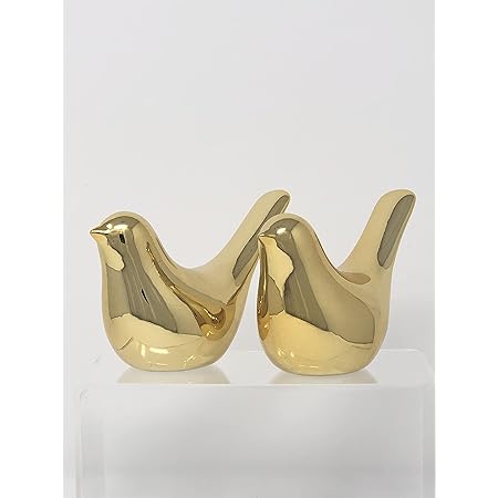 FANTESTICRYAN Small Birds Statues Gold Home Decor Modern Style Figurine ...