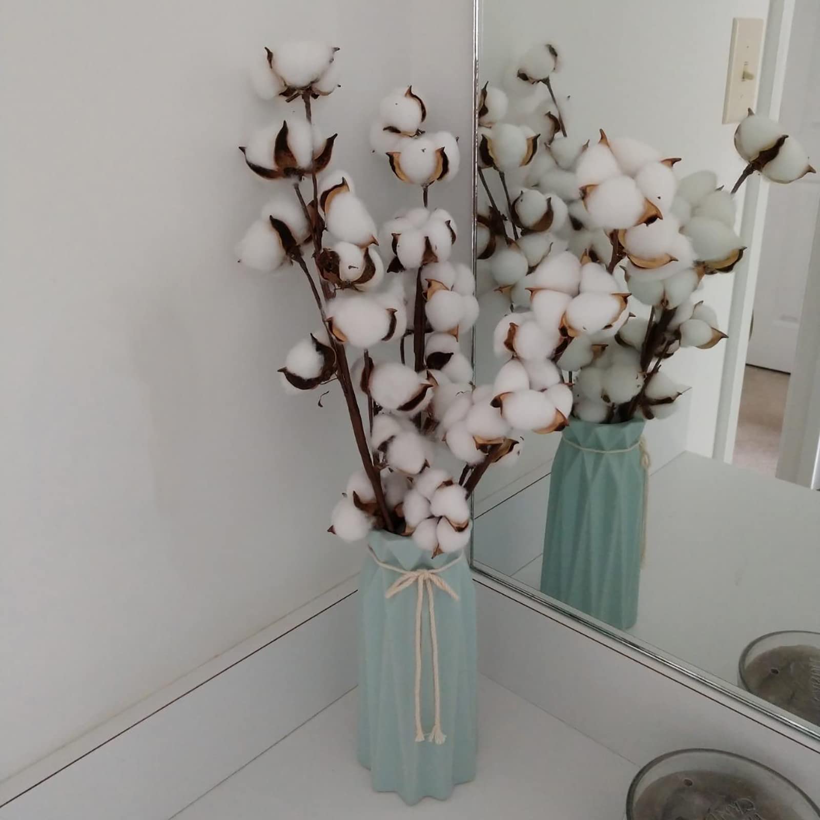Snapklik.com : 5 Pack Cotton Stems, 50pcs Cotton Flower Bolls, 20 Inch ...