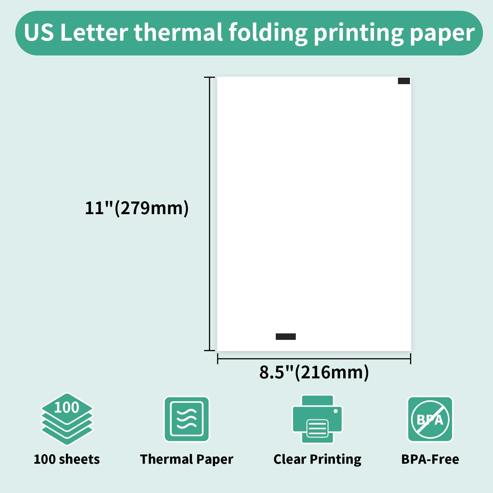 Snapklik.com : Thermal Printer Paper 8.5 X 11 US Letter For M08F-Letter ...