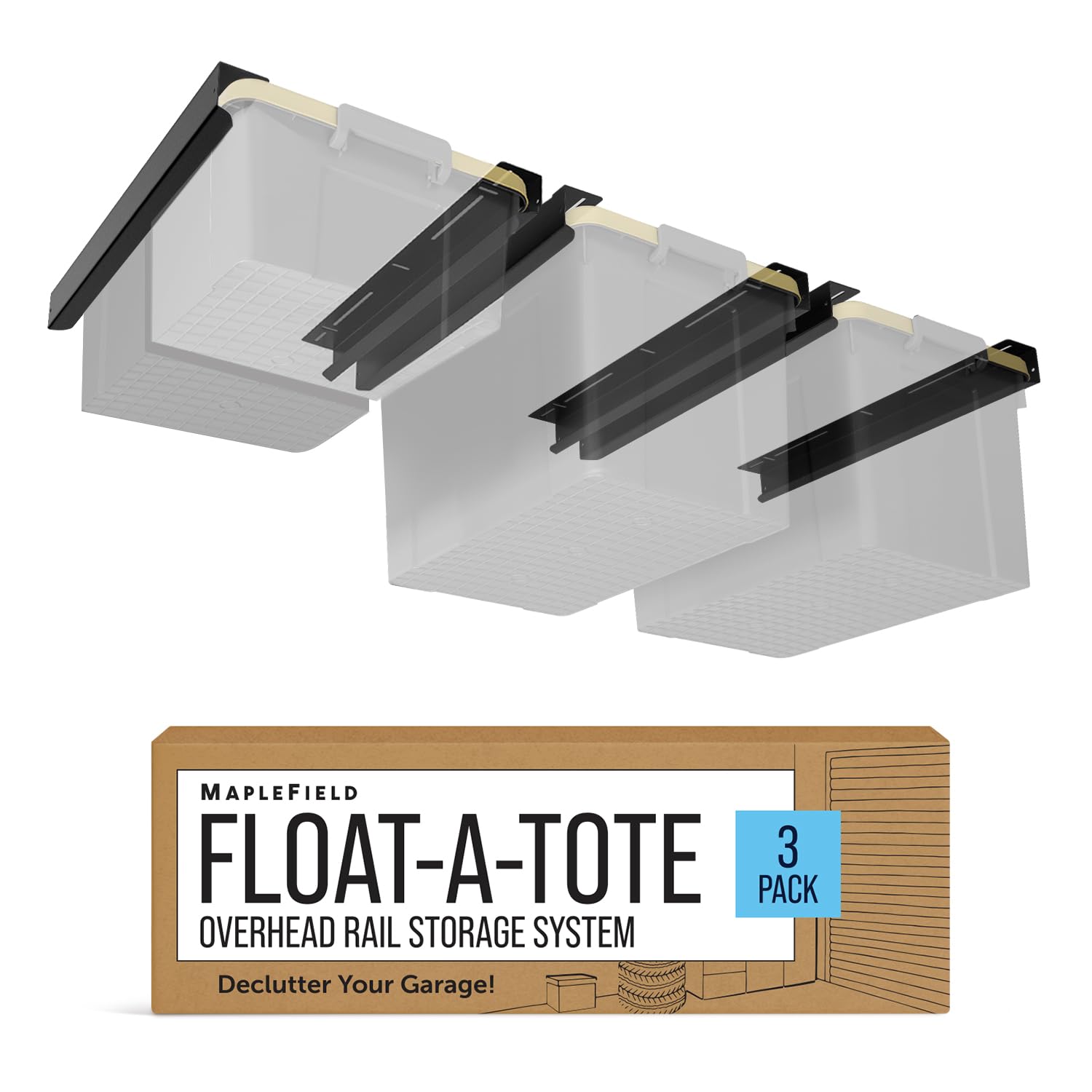 Amazon.com: Maplefield Float-A-Tote Overhead Garage Bin Storage ...