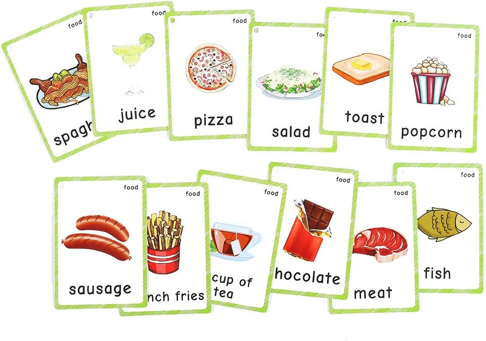 Amazon.com: FieldDream 35Pcs/Set Food Child Flash Cards English ...