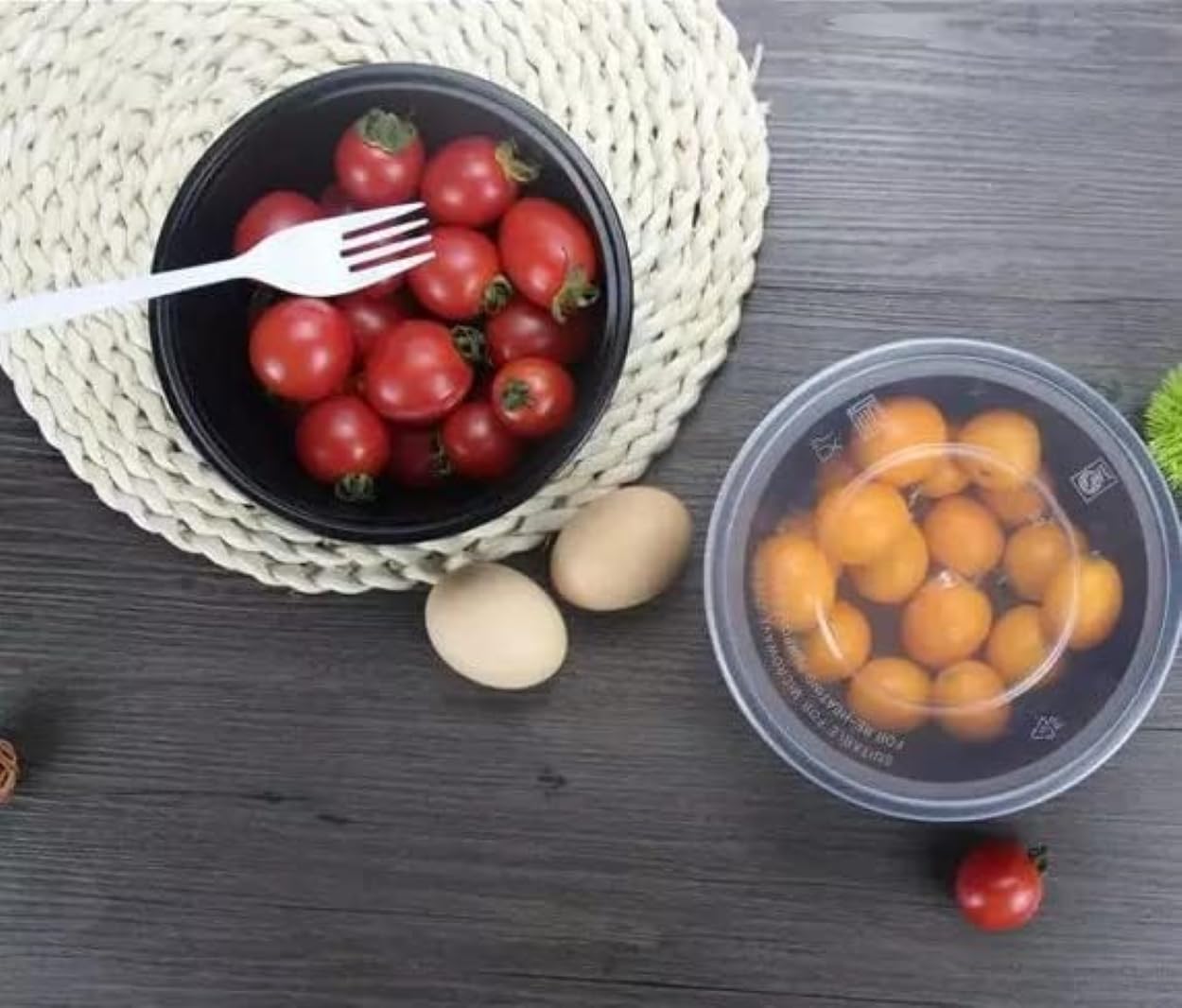 HOT BARGAINS 50 X 1250ml Heavy Duty Round Takeaway Food Containers with ...