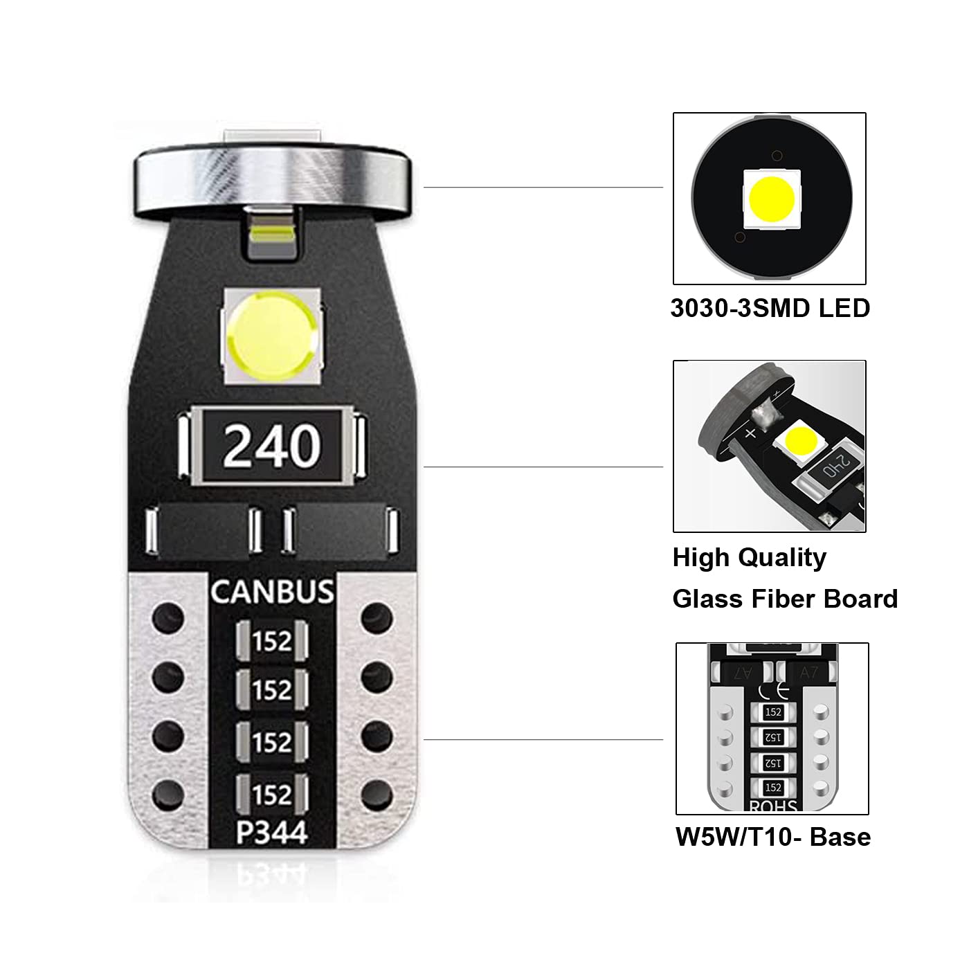 2x B LED C T-10 W5W 5 SMD 12V Luz B Tipo XENON 6000K 2xa2537 €0.99 ...