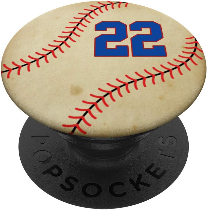 Amazon.com: 22th Birthday Gift blue Number 22 baseball player boys ...