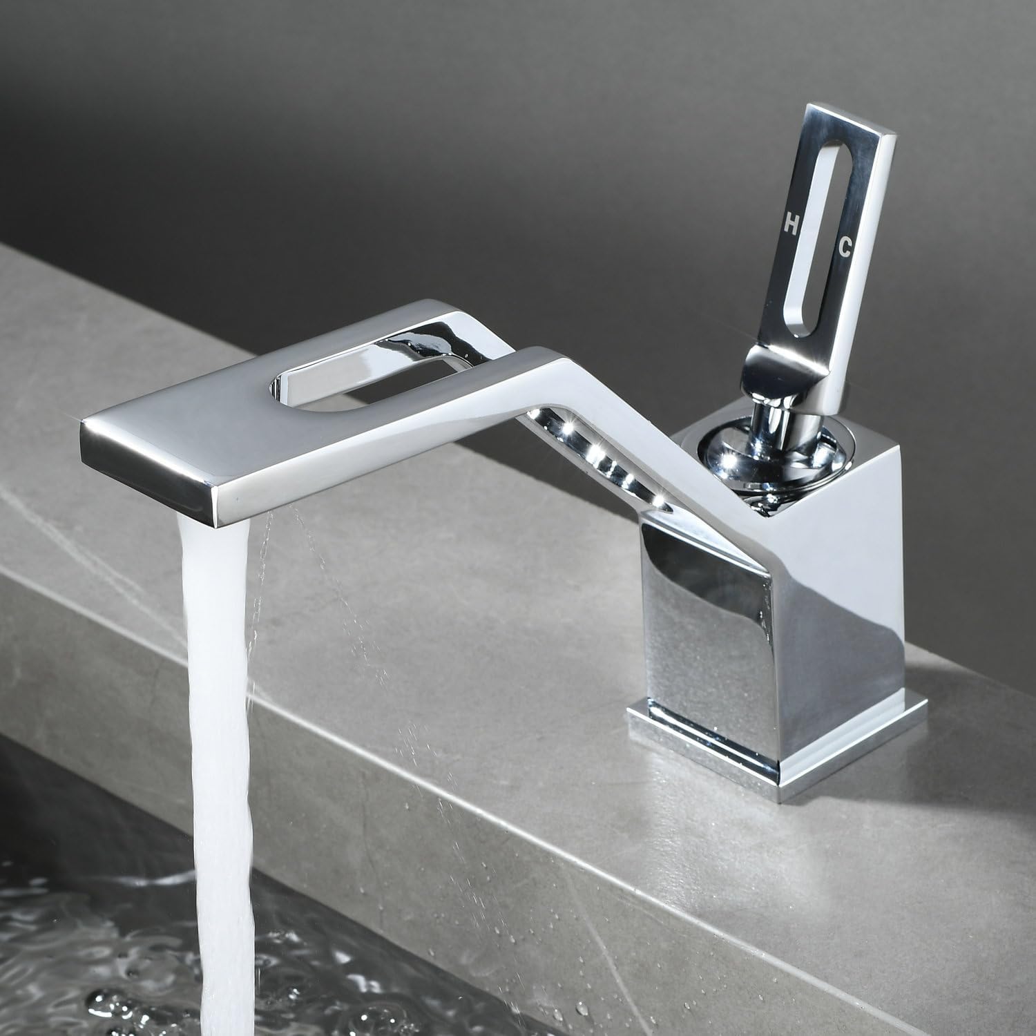 Ozone Waterfall Basin Mono Sink Mixer Tap Chrome Brass Deck Mounted ...