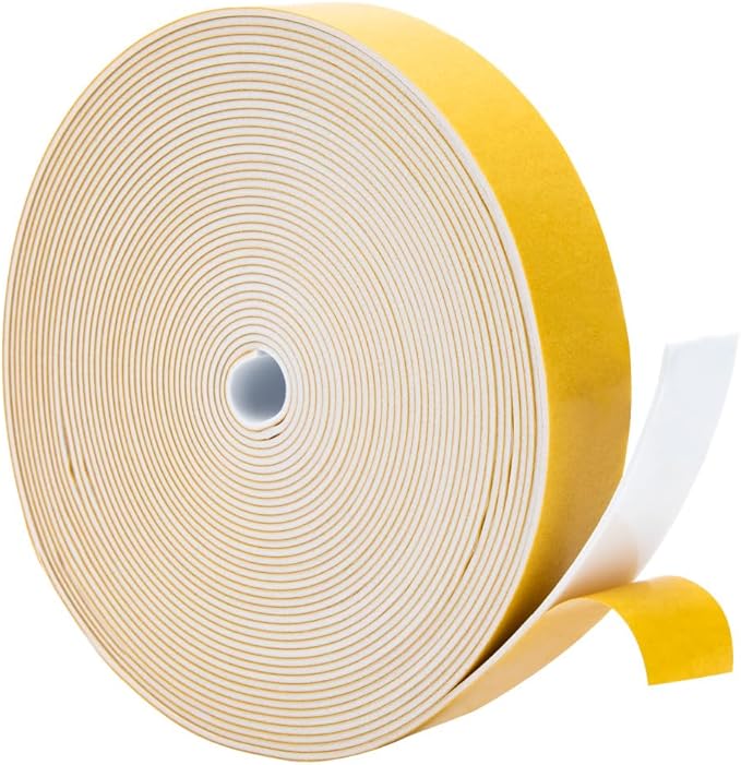 Yotache White Foam Strips Adhesive 1" x1/16, Close Cell Foam Rubber ...