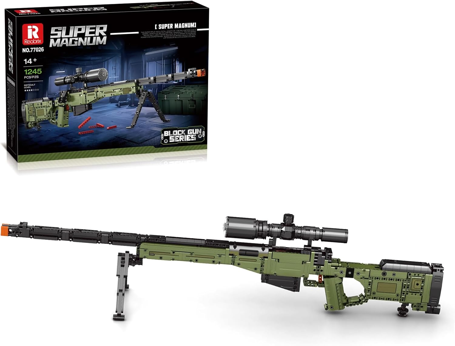 Reobrix 77026 Gun Building Blocks Set, AWM Sniper Rifle Toy Model Kit ...