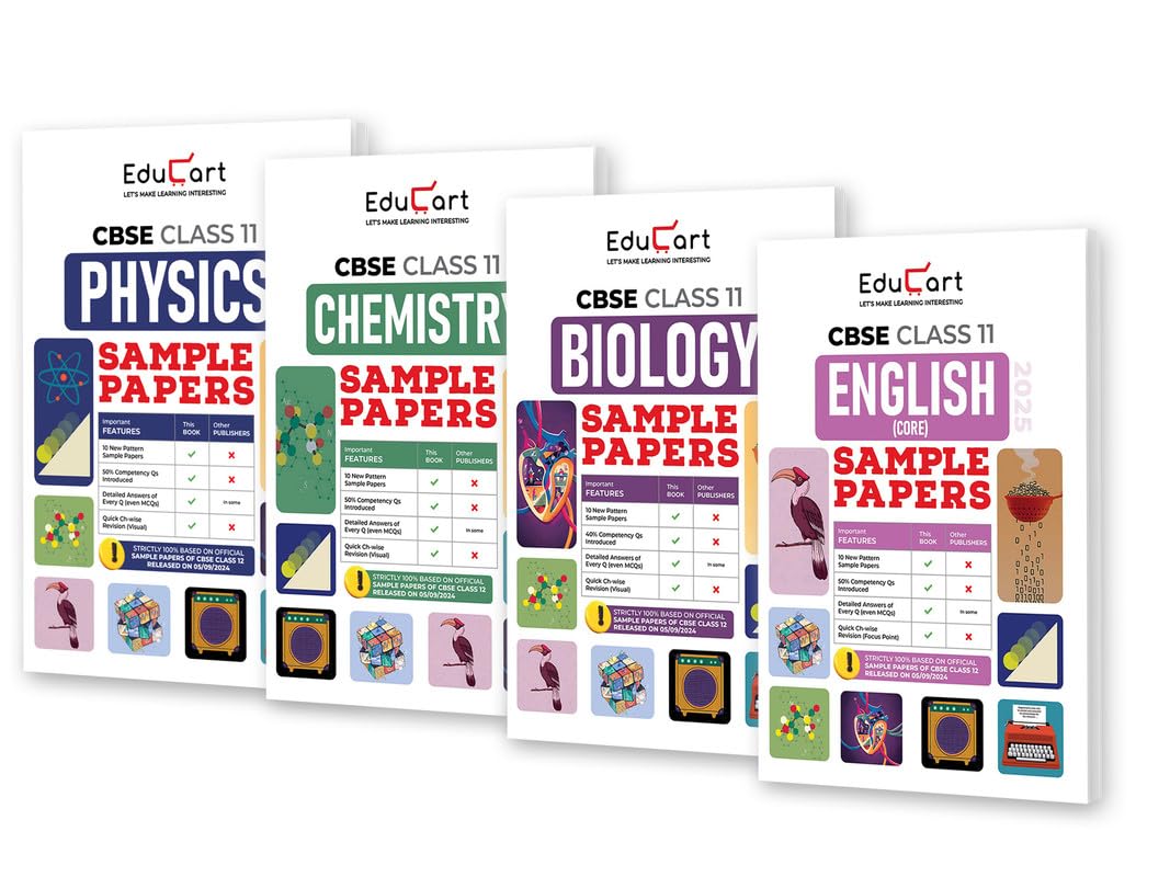 Educart CBSE Class 11 Sample Papers Bundle 2025 - Physics, Chemistry ...