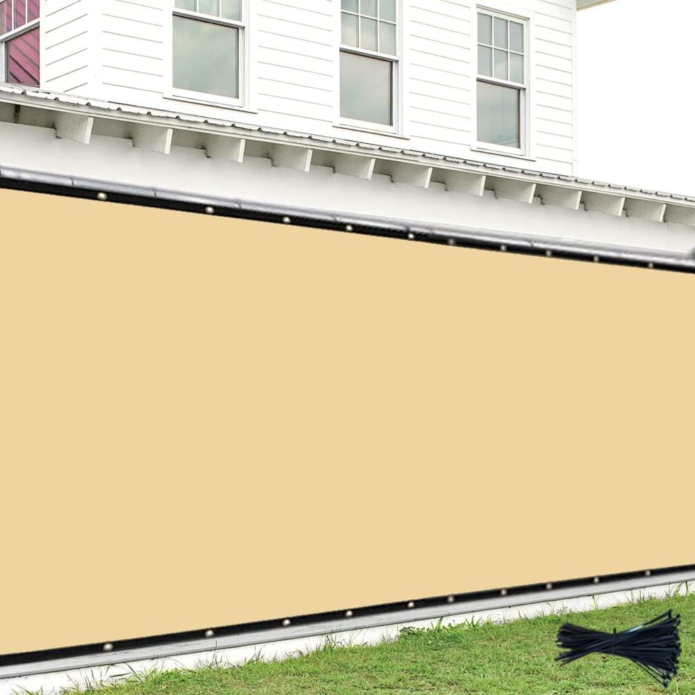 Amazon.com : POYEE 4ft x 50ft Beige Privacy Fence Screen Mesh Shade for ...