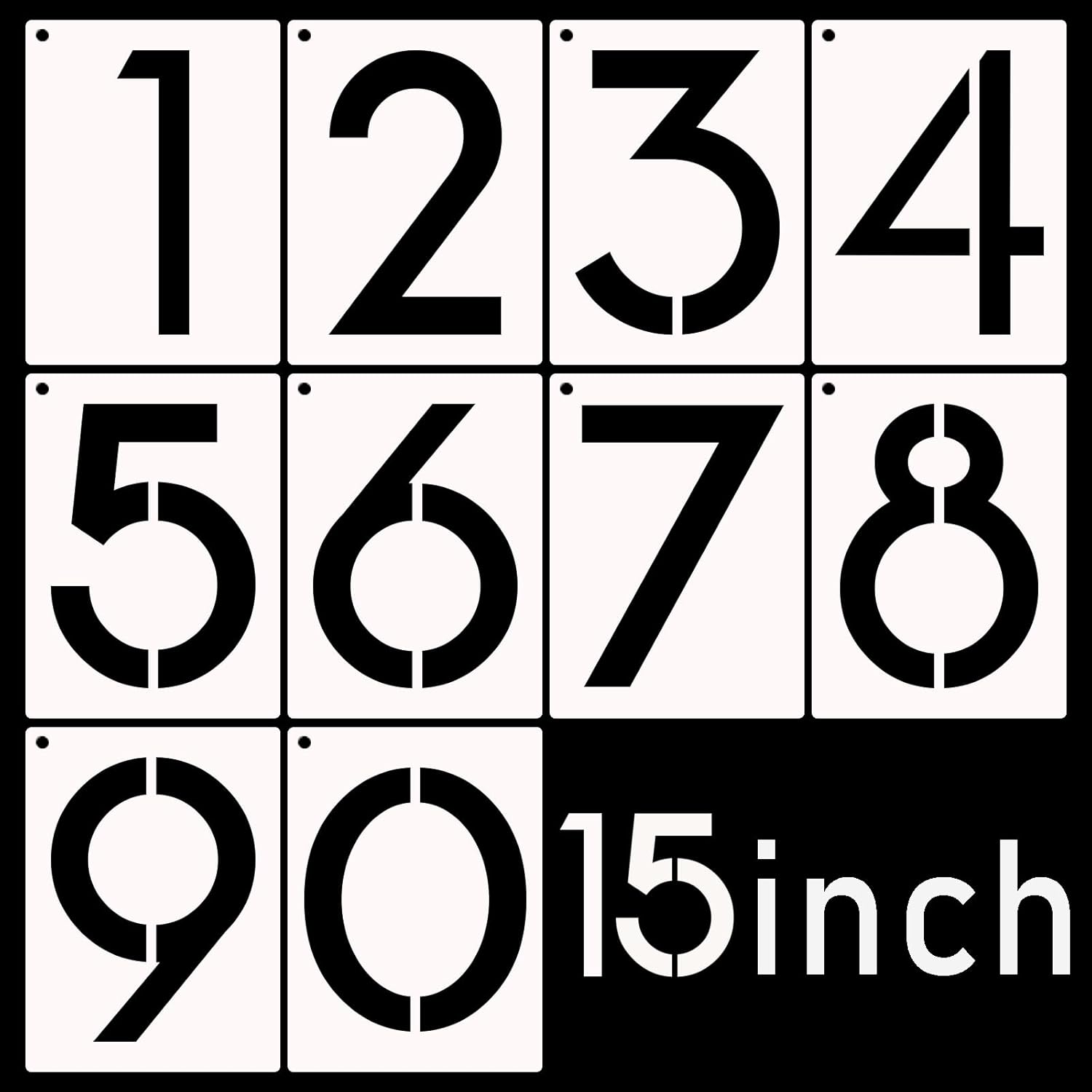 Amazon.com : DXCYZ 15 Inch Large Number Stencils Kit 0-9 Address Number ...