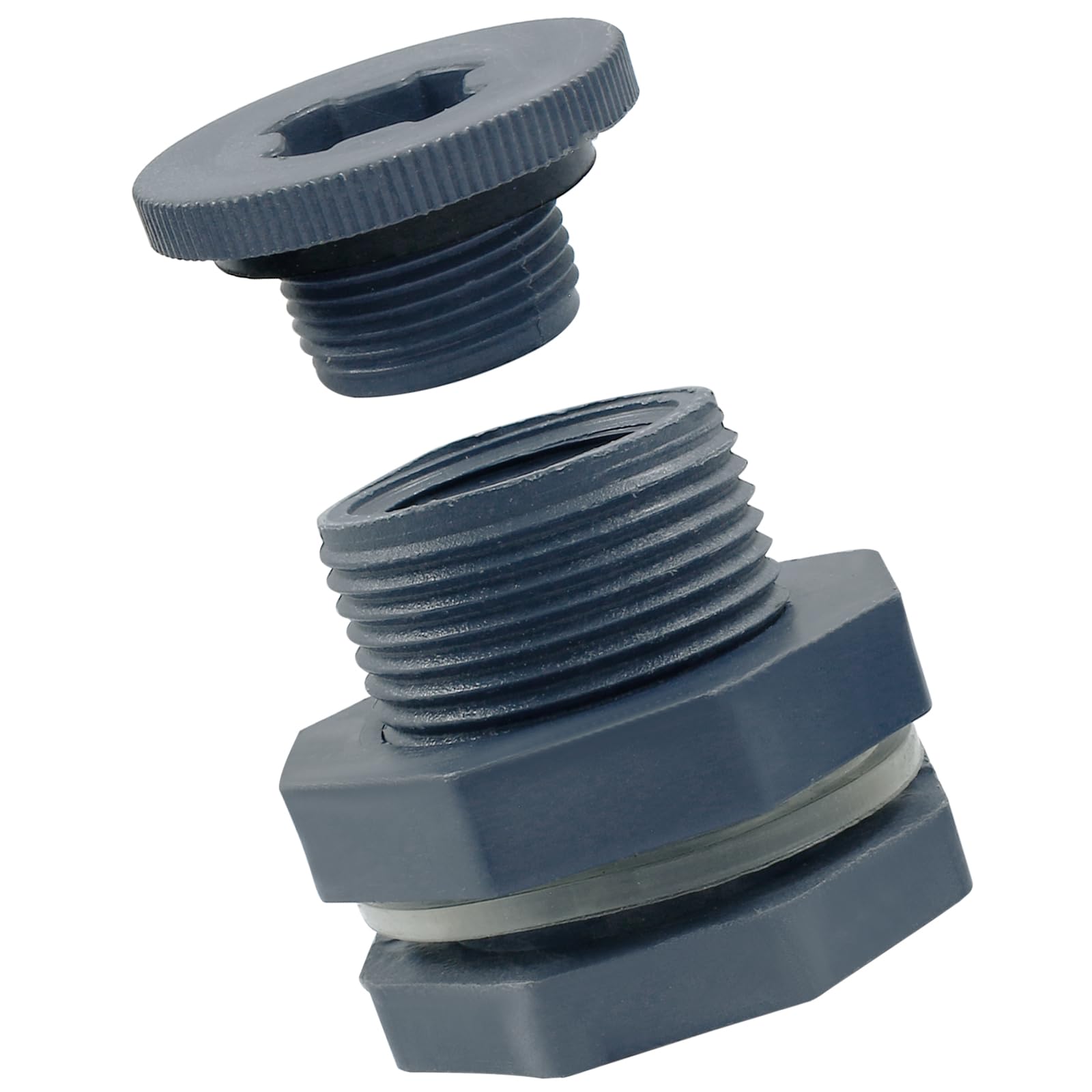 Amazon.com: PHITUODA 3/4 Inch Pvc Bulkhead Fitting with Plugs NPT3/4 ...