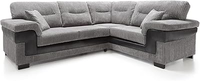 Abakus Direct Left Hand Corner Sofa - Jumbo Cord L Shaped Sofas for ...