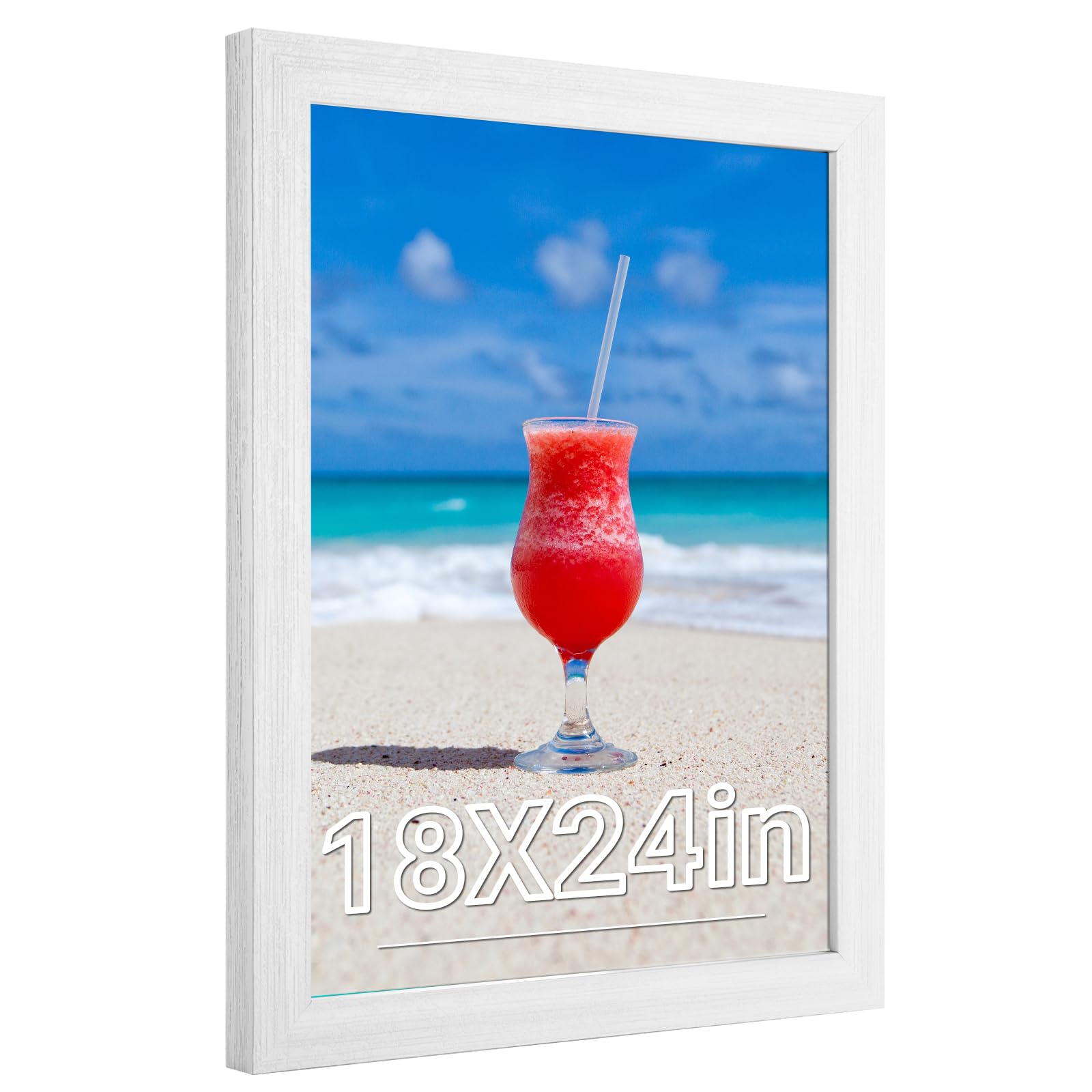 Amazon.com - 18x24 Frame Rustic White, Distressed 24x18 Picture Frame ...