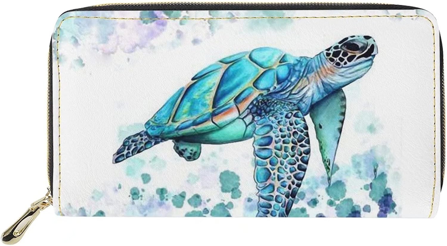 Amazon.com: HELLHERO Sea Turtle Wallet for Women Girls Leather Wallet ...