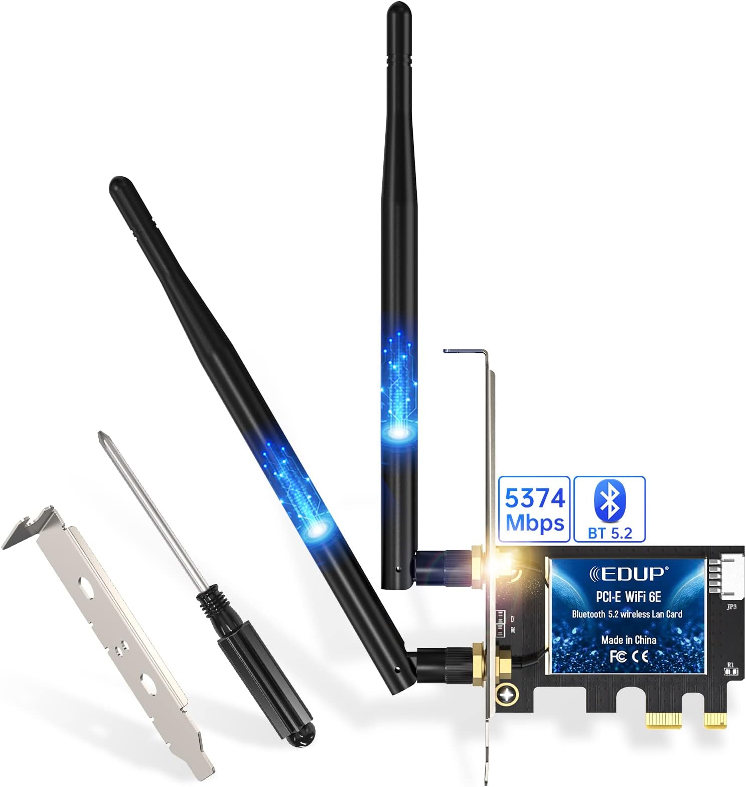 Amazon.com: WiFi 6E AX210 PCI-E WiFi Network Card BT5.3 160MHz Tri-Band ...