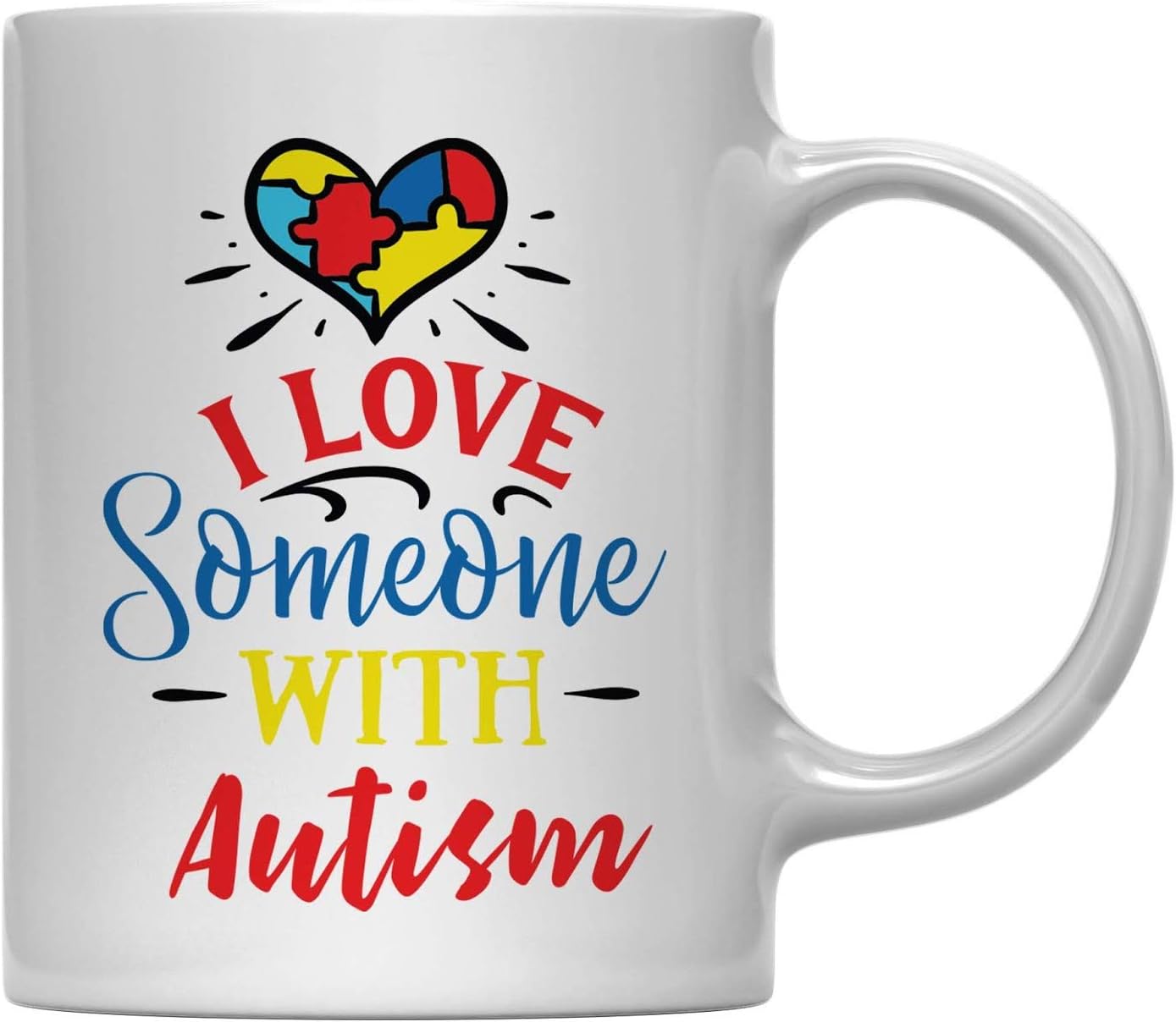 Amazon.com: Andaz Press 11oz. Autism Awareness Coffee Mug Gift, I Love ...