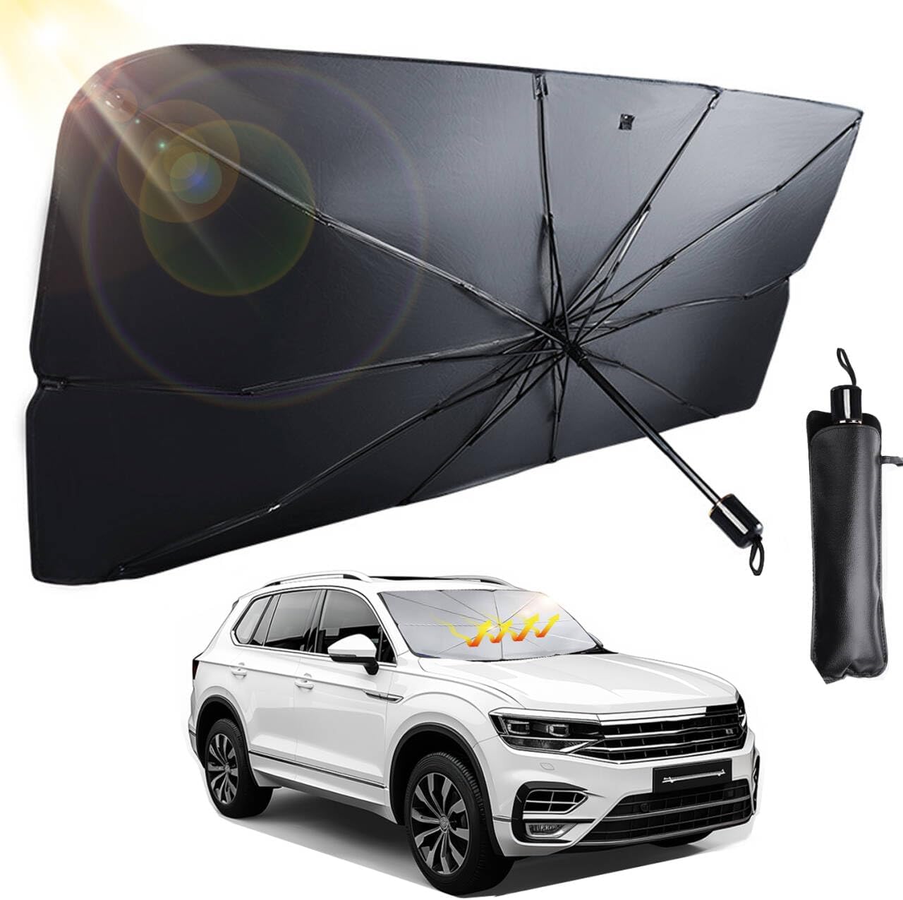 Parasol de Coche para Parabrisas,Plegable Parasoles para Auto,Refleja ...