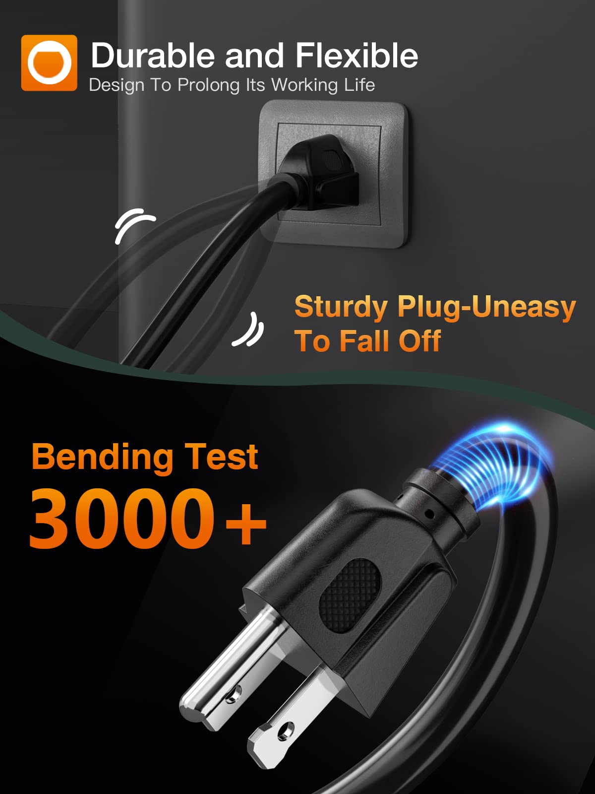 Addlon Flexible Extension Cord, Water&Weatherproof Outdoor Extension ...