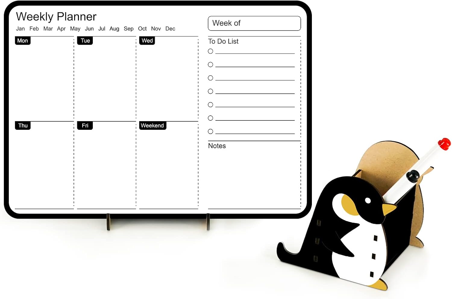 Amazon.com : SHOOFFICE Small White Board with Wood Pen Holder, 11.8" x ...