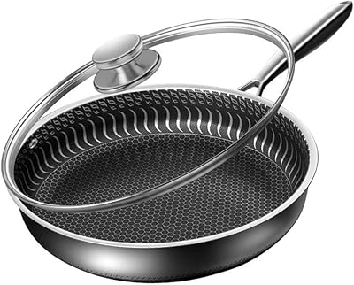 12" Stainless Steel Durable Wok - Triply Kitchenware Wok with Glass Lid ...