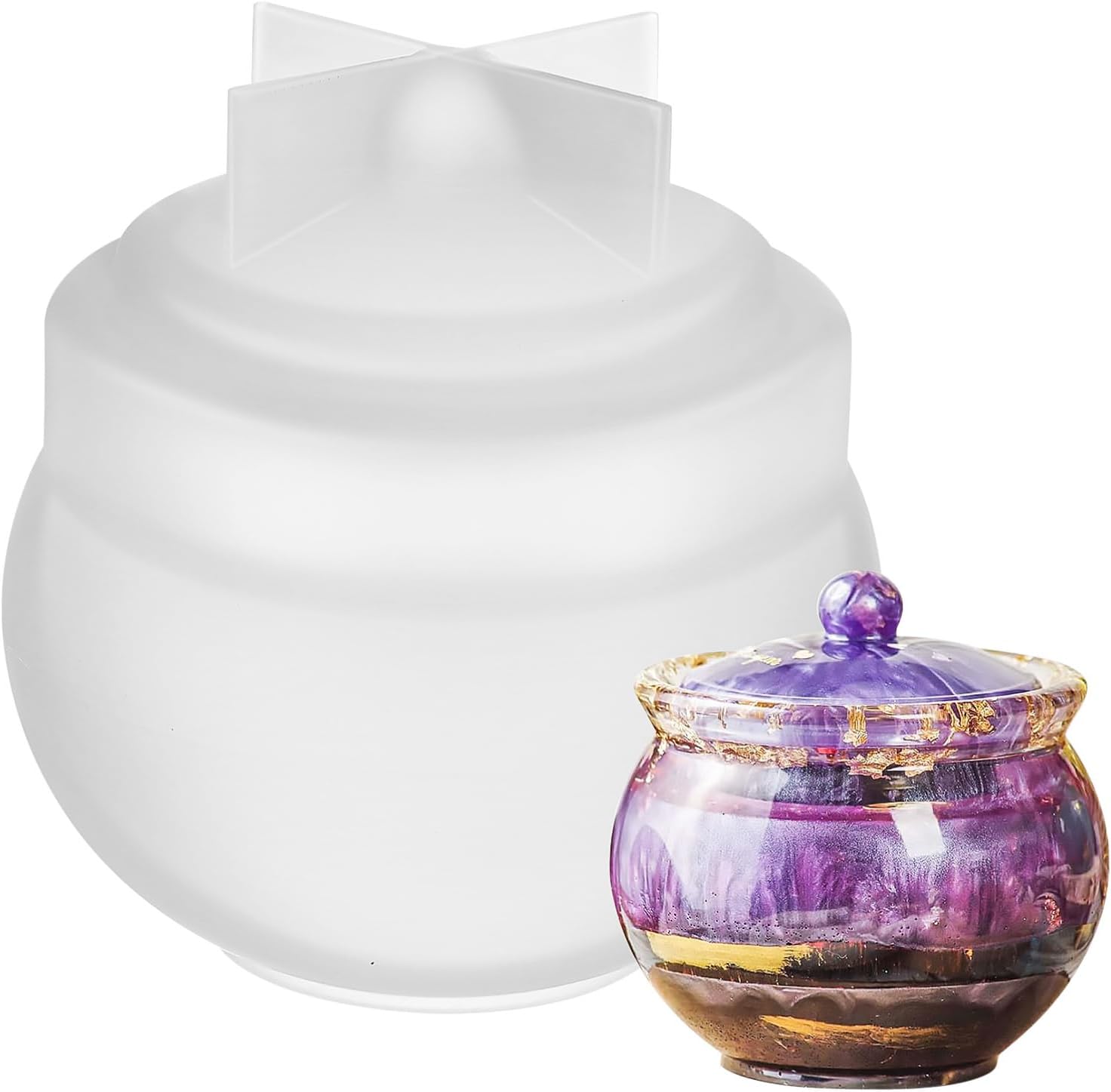 Amazon.com: 3Pcs Resin Molds Silicone Epoxy Resin Molds Jar Molds with ...