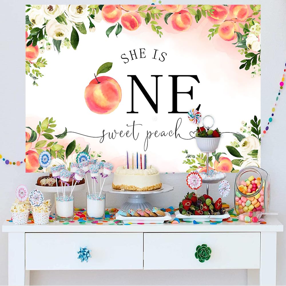 Peachy Cheek Party Backdrop Amazon.com: Vansolinne Sweet As A Peach
