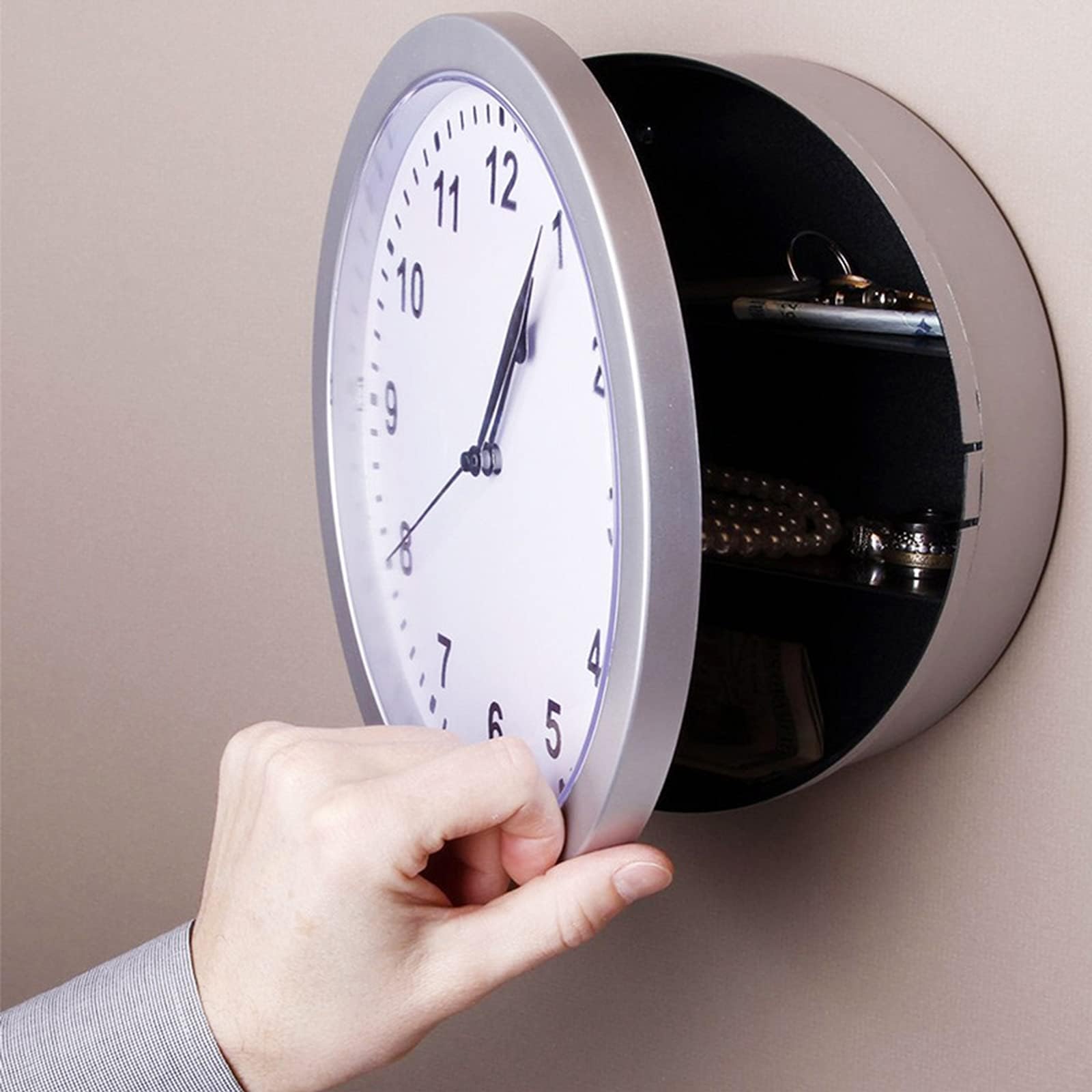 Amazon.com: Wall Clock Safe - 10-Inch Battery-Operated Analog Timepiece ...