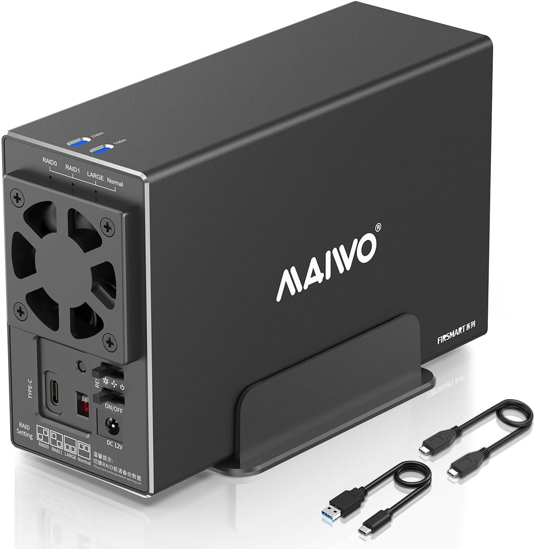 MAIWO 3.5 inch SATA RAID Docking Station Dual Bay External Hard Drive ...