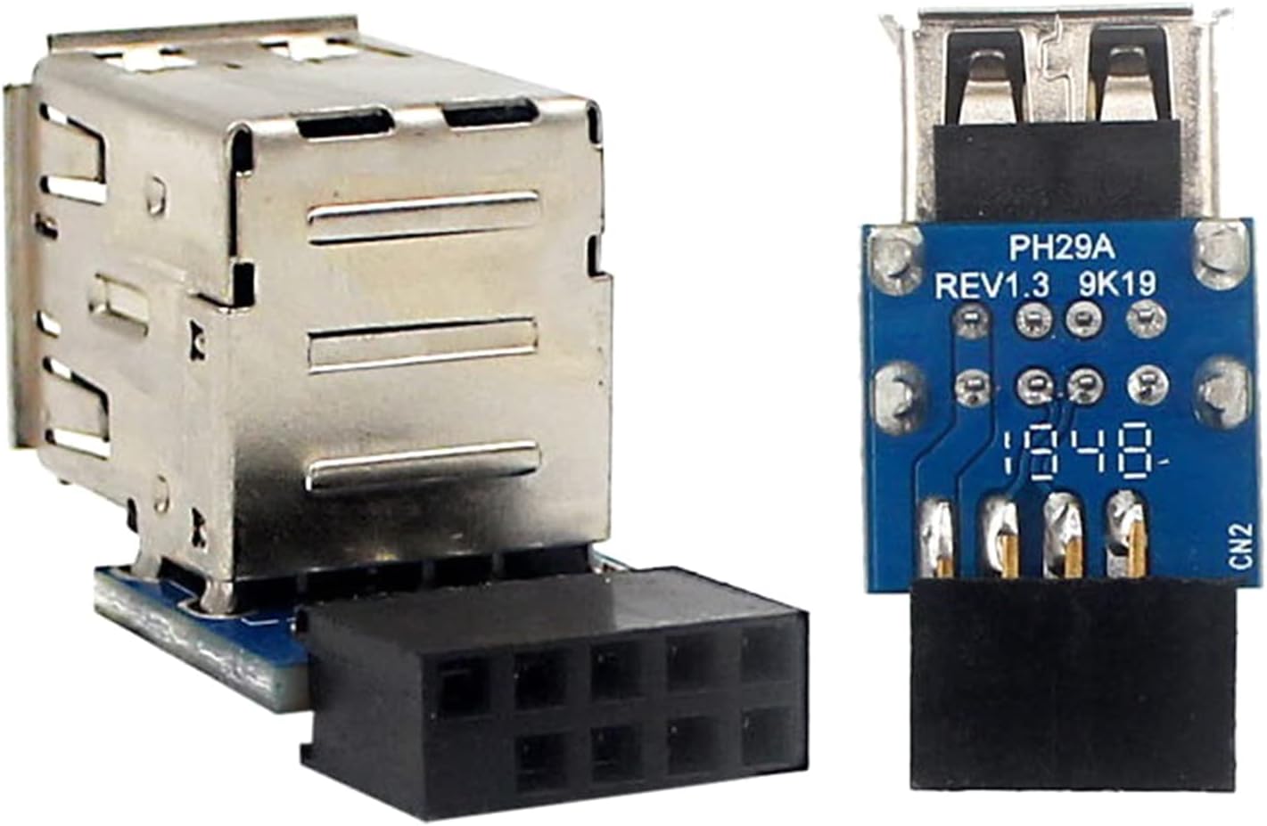 Amazon.com: Yuly 9pin Motherboard to 2 Ports USB2.0 Adapter USB PH29A ...