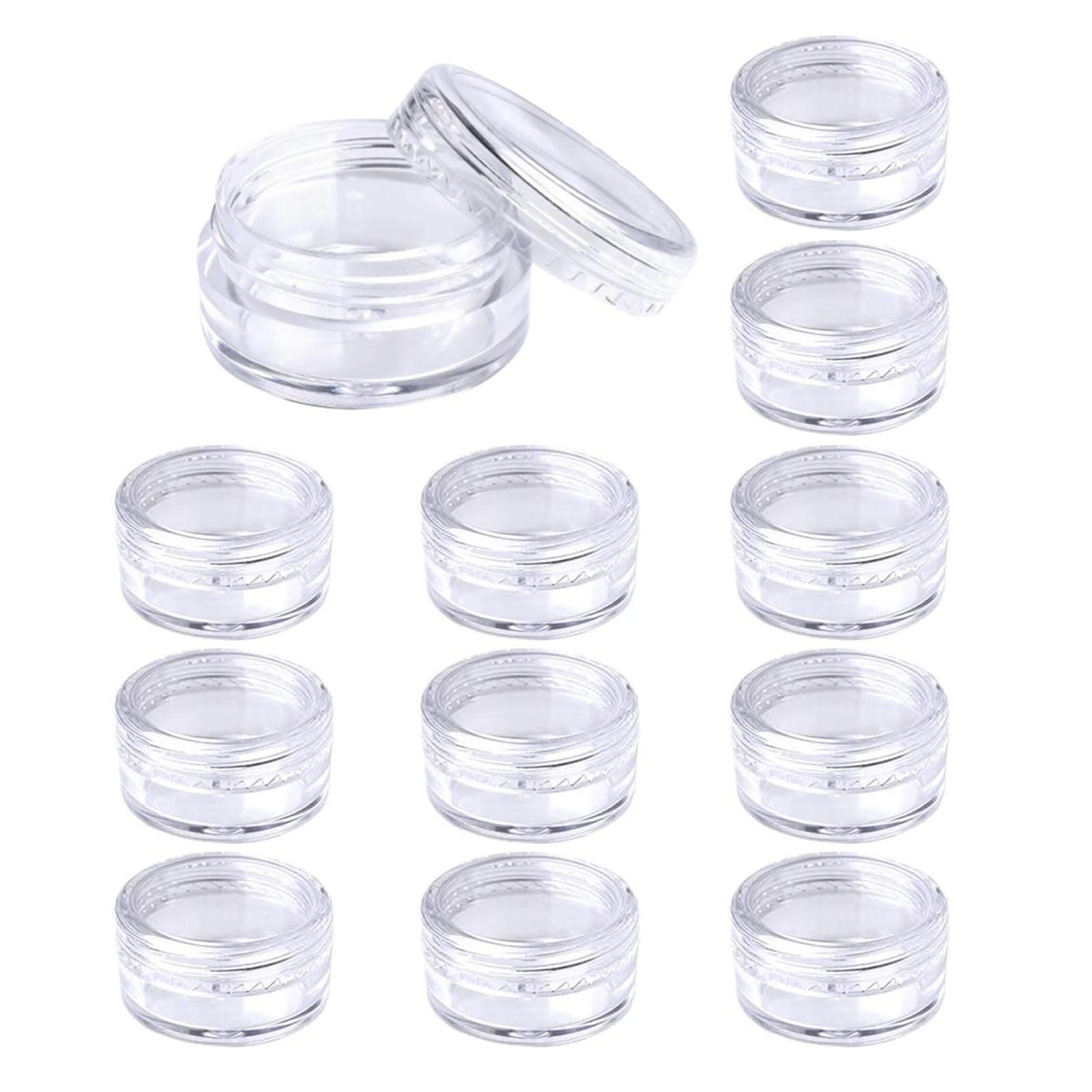 Junsasi 12pcs 5ml Small Clear Round Travel Sample Jar Pots for Women ...