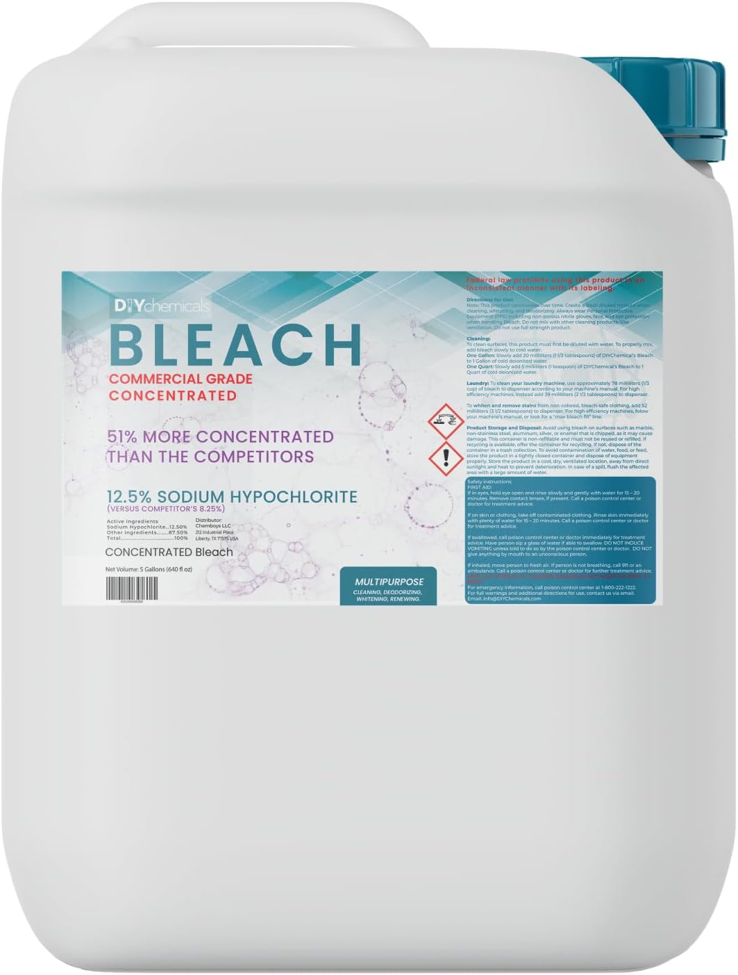 Amazon.com: DIYChemicals Bleach - Concentrated Bleach (Sodium ...