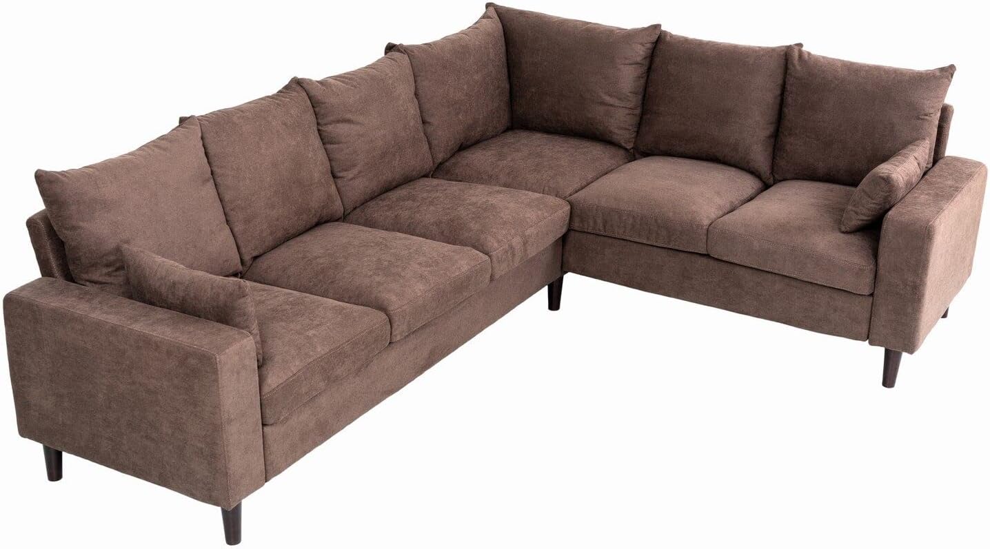 Panana Modern Upholstered L-Shape Sectional Sofa, 2 Seater + 3 Seater Corner Couch for Living ...