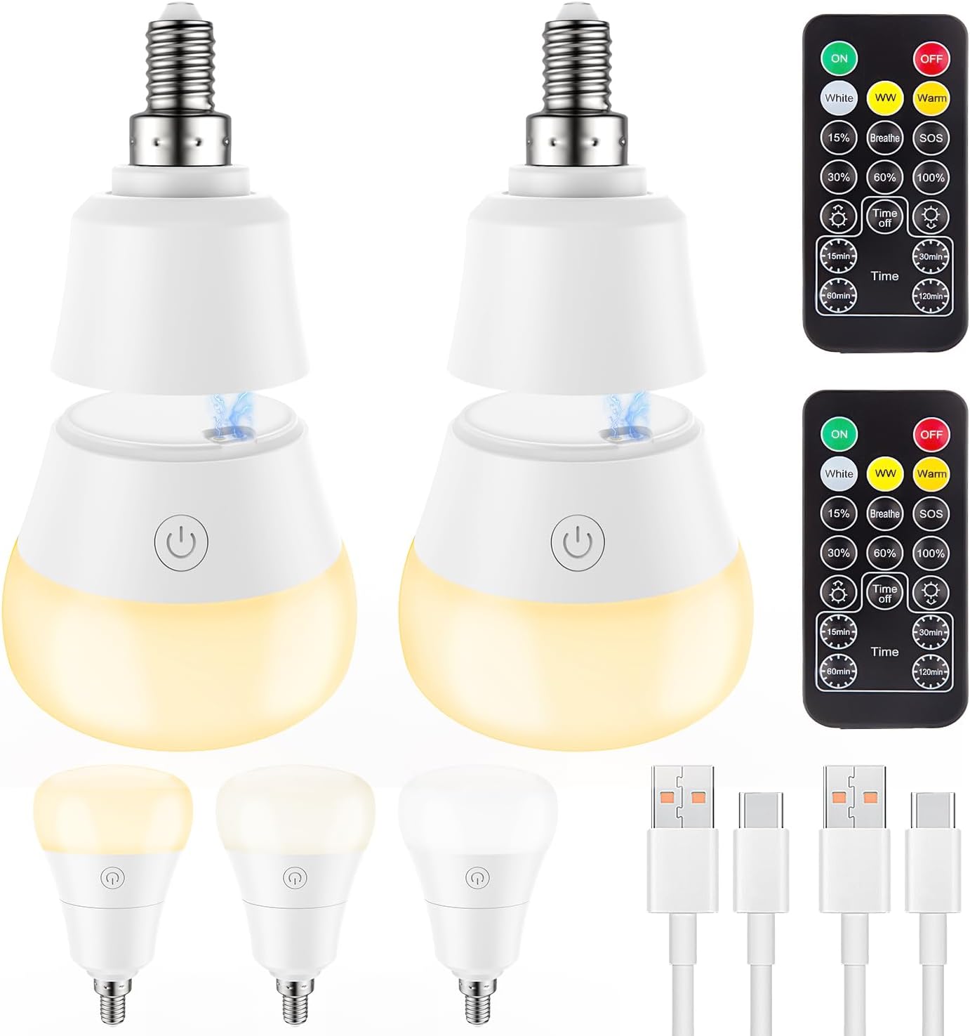 SCOPOW Magnetic and USB Charging 2IN1 Rechargeable Light Bulb with ...