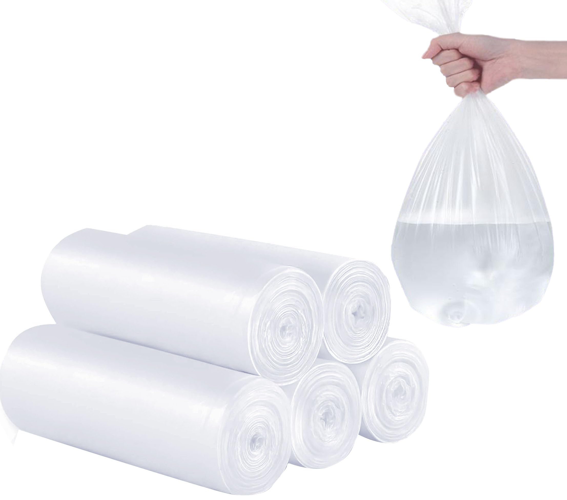Amazon.com: 2 Gallon Small Clear Trash Bags Exact Thick Small Garbage ...