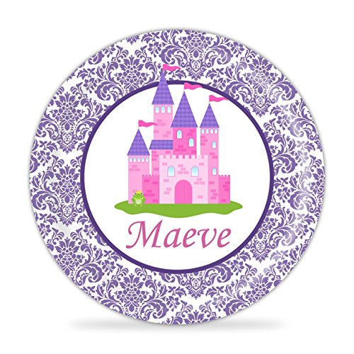 Amazon.com: Princess Plate - Purple Damask Castle Fairytale Melamine ...