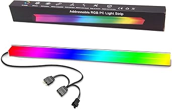 YSRSAI 30cm 5V 3-Pin ARGB RGB LED Strip for PC, 38pcs, Aluminum Alloy ...