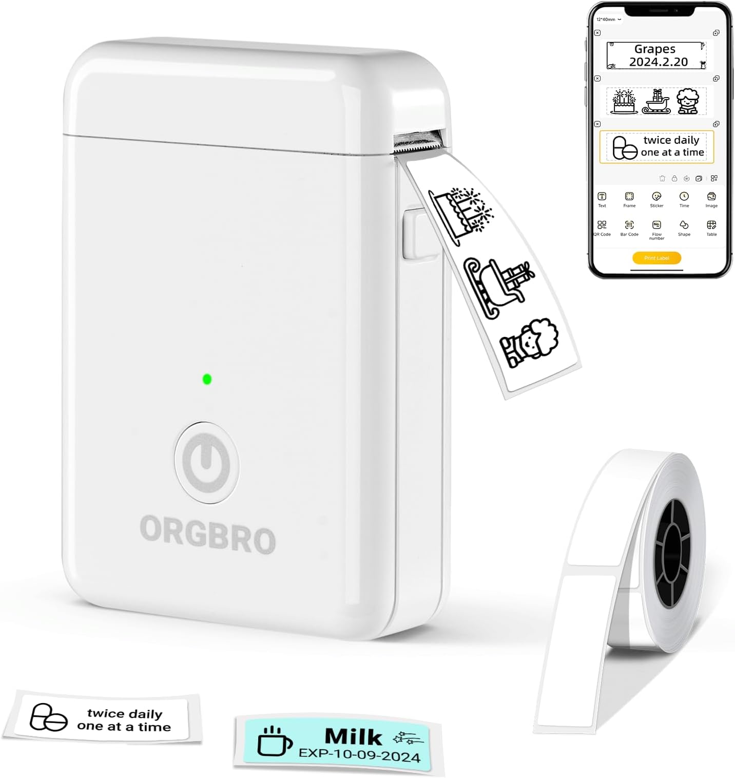 Amazon.com : ORGBRO Label Maker Machine with Tape, X1 Portable ...