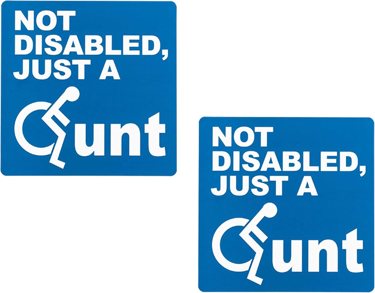 Novelty funny Disabled Car Bumper Sticker decal, 2-Pack, Humorous ...