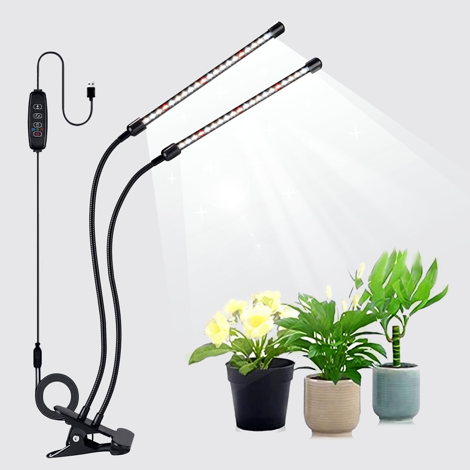Melofo LED Grow Lights Bars for Indoor Plants Red White 6000k/660nm ...