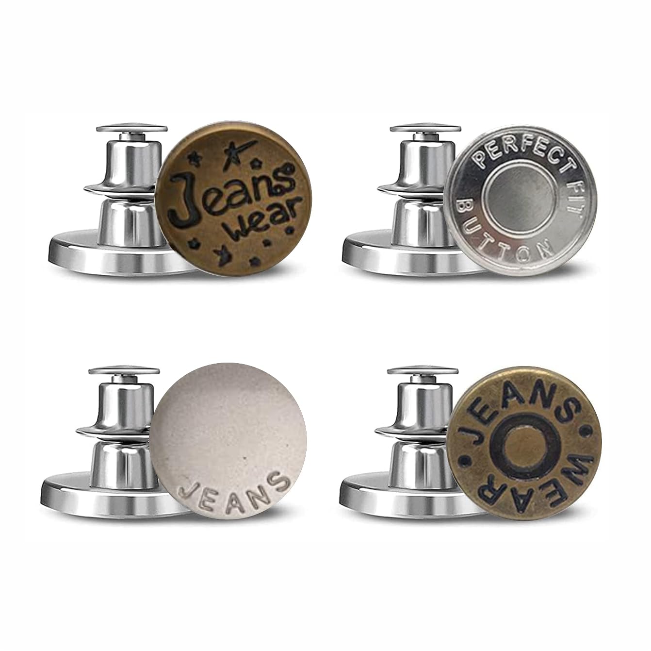 FEORA Jeans Button Replacement - Removable Reusable Instant Buttons ...