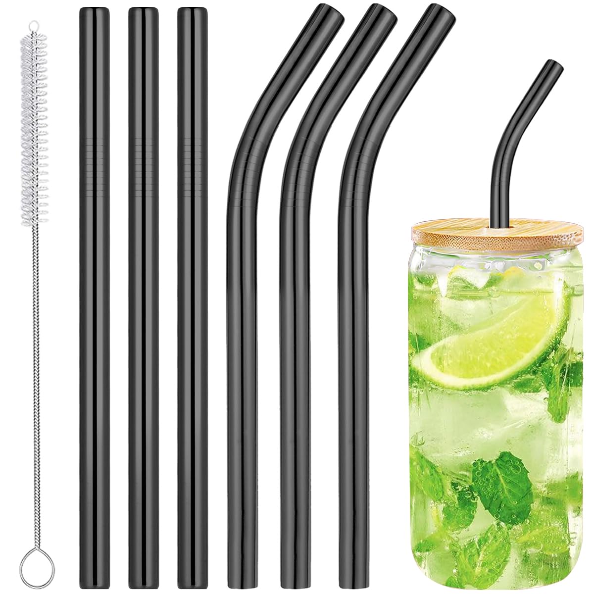 Amazon.com: Vannise Reusable Smoothie Straws & Milkshake Straws 0.4 ...