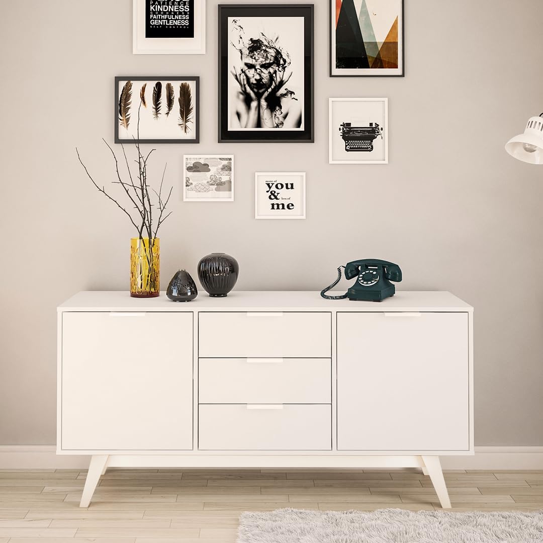 MOBI Bufetera para Comedor de Madera Dominica - 2 Puertas 3 Cajones ...