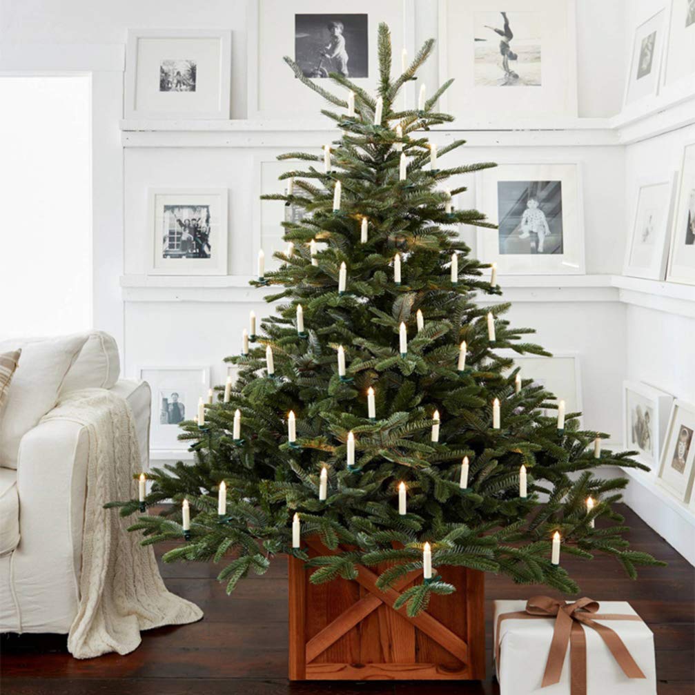 Mobestech Christmas tree candles with clips, remote control, flickering ...