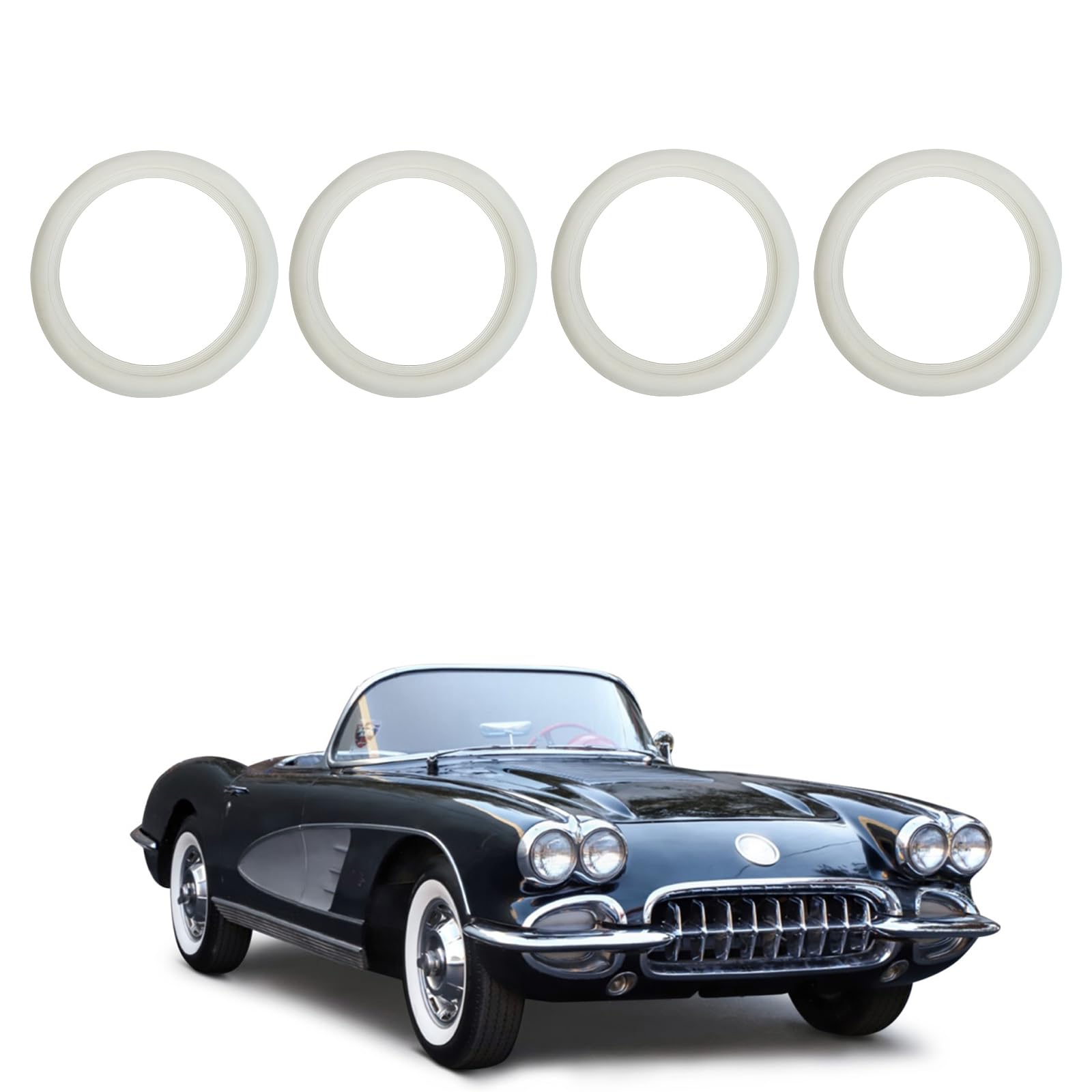 Amazon.com: ZANURA 16" Wheel Side White Wall Tire Trim Topper Cover ...