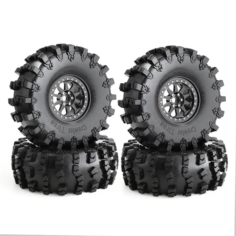 Amazon.com: Chanmoo 4Pcs RC 2.2 Beadlock 10-Spokes Wheel Rims & Rubber ...