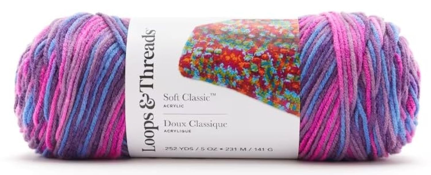 Amazon.com: Soft Classic Multi Ombre Yarn by Loops & Threads - 5 Ounces ...