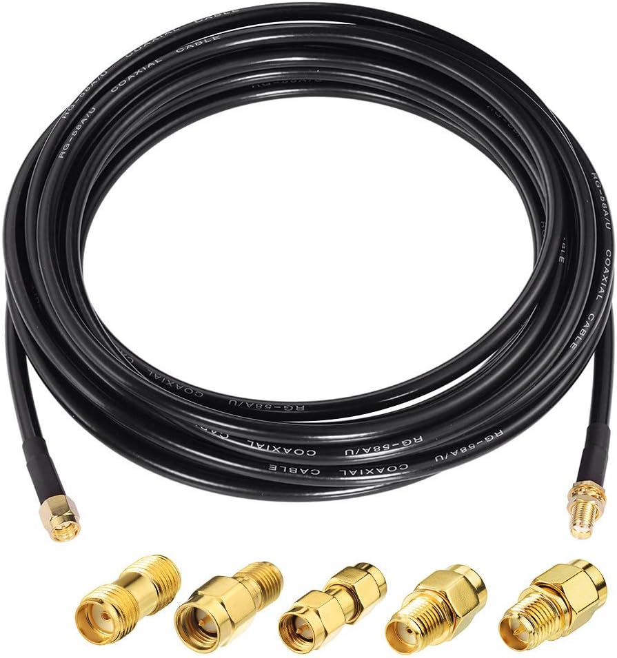 Amazon.com: Superbat SMA Male to SMA Female RG58 Coaxial Cable 10ft + 5pcs RF Coax Adapter Kit ...