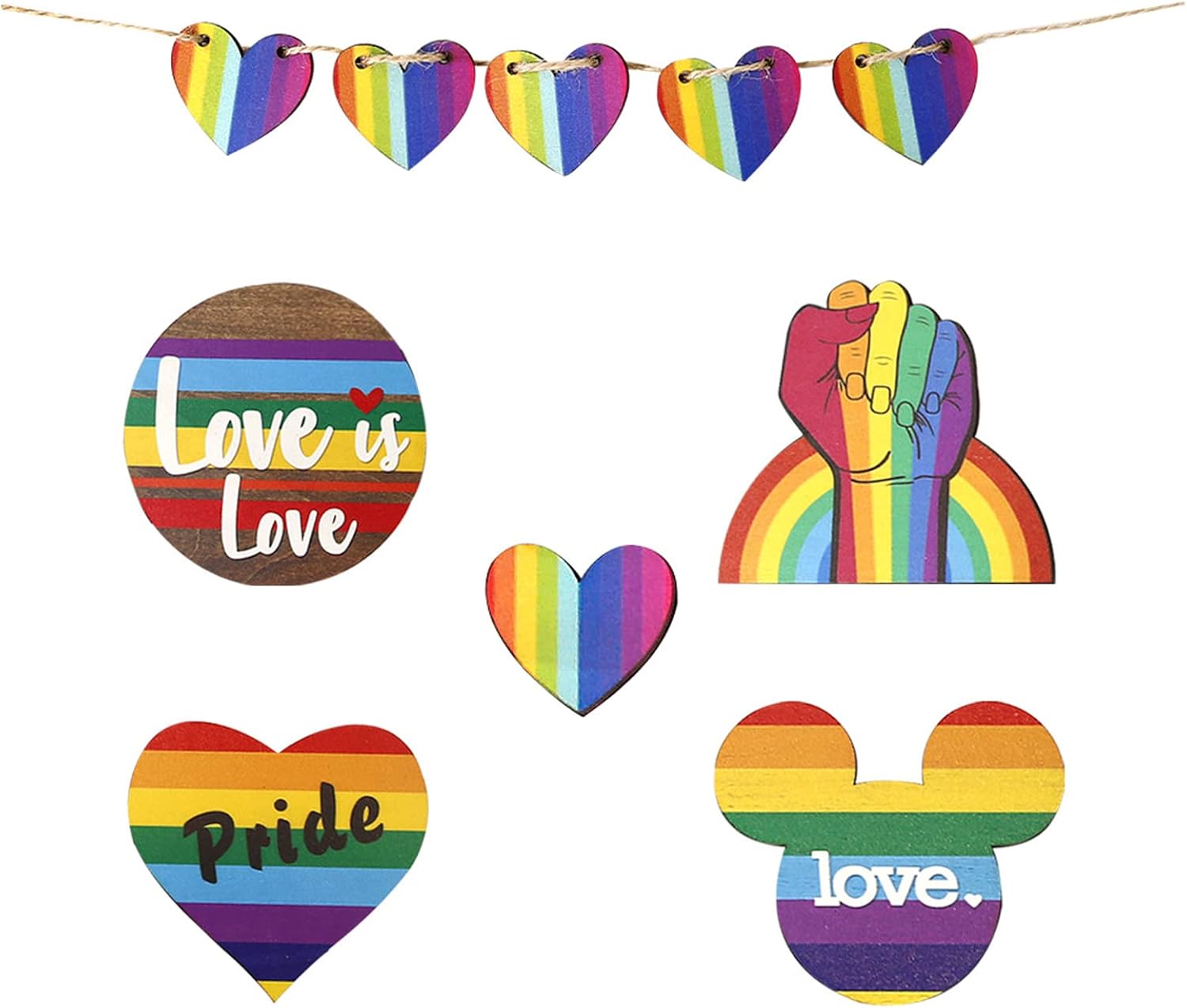 Amazon.com: 6 Pcs LGBTQ Tiered Tray Decor Set Rainbow Tiered Tray Decor ...