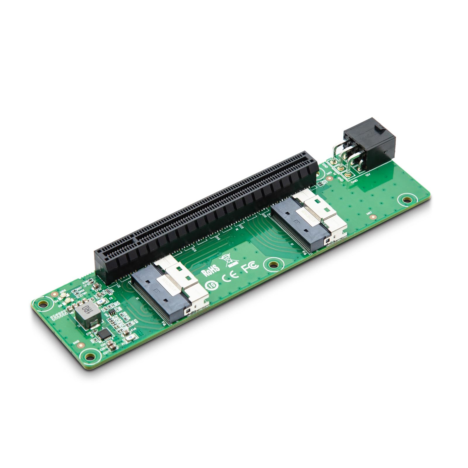 Amazon.co.jp: 10Gtek デュアル SlimSAS 8i to PCIe X16 スロット アダプタ、GEN4 PCIe4.0 ...