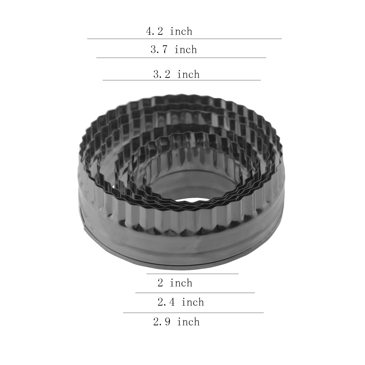Snapklik.com : Keewah Fluted Scalloped Round Cookie Cutter Set
